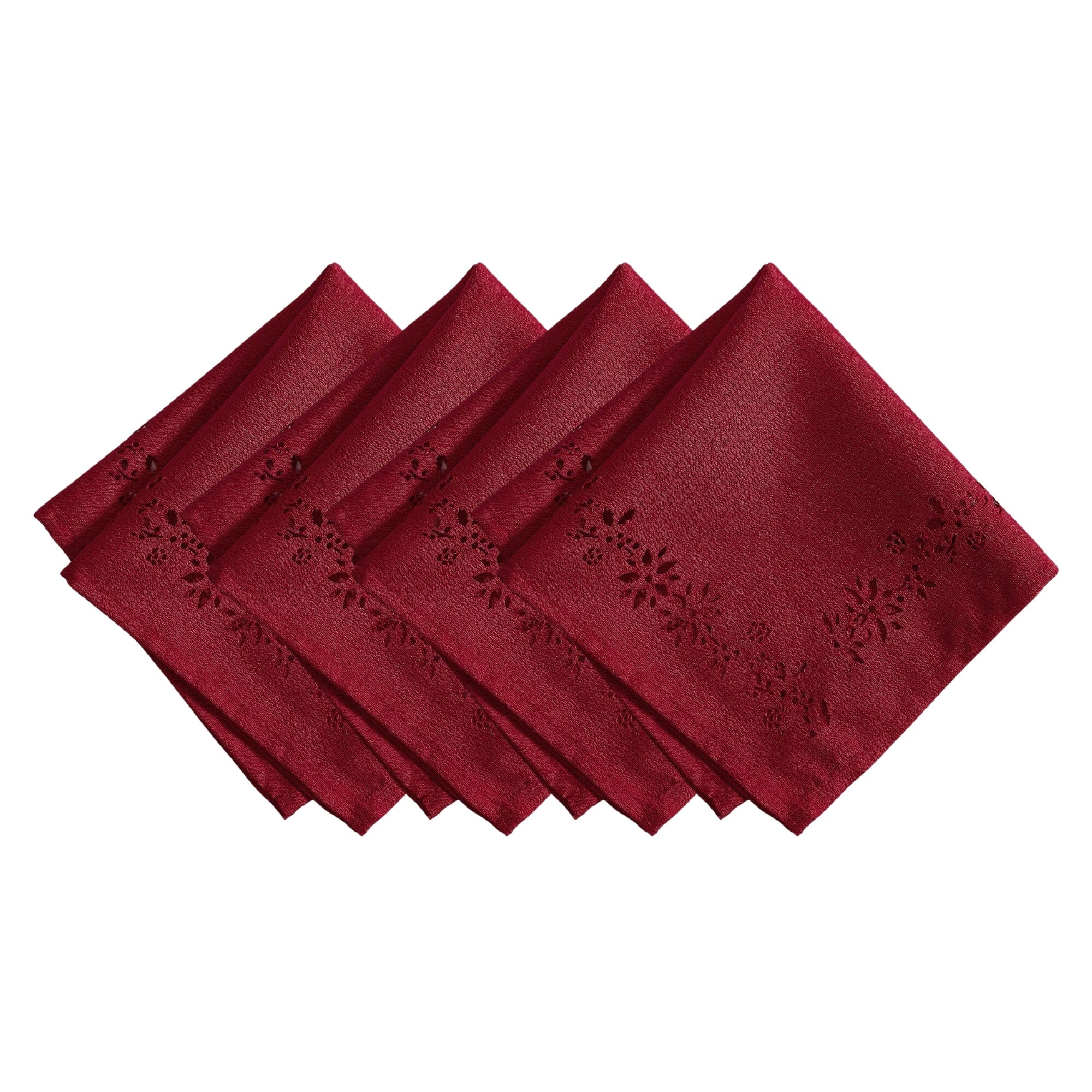 Poinsettia Noel Laser Cut Napkins, Set of 4 – Threadmade Home